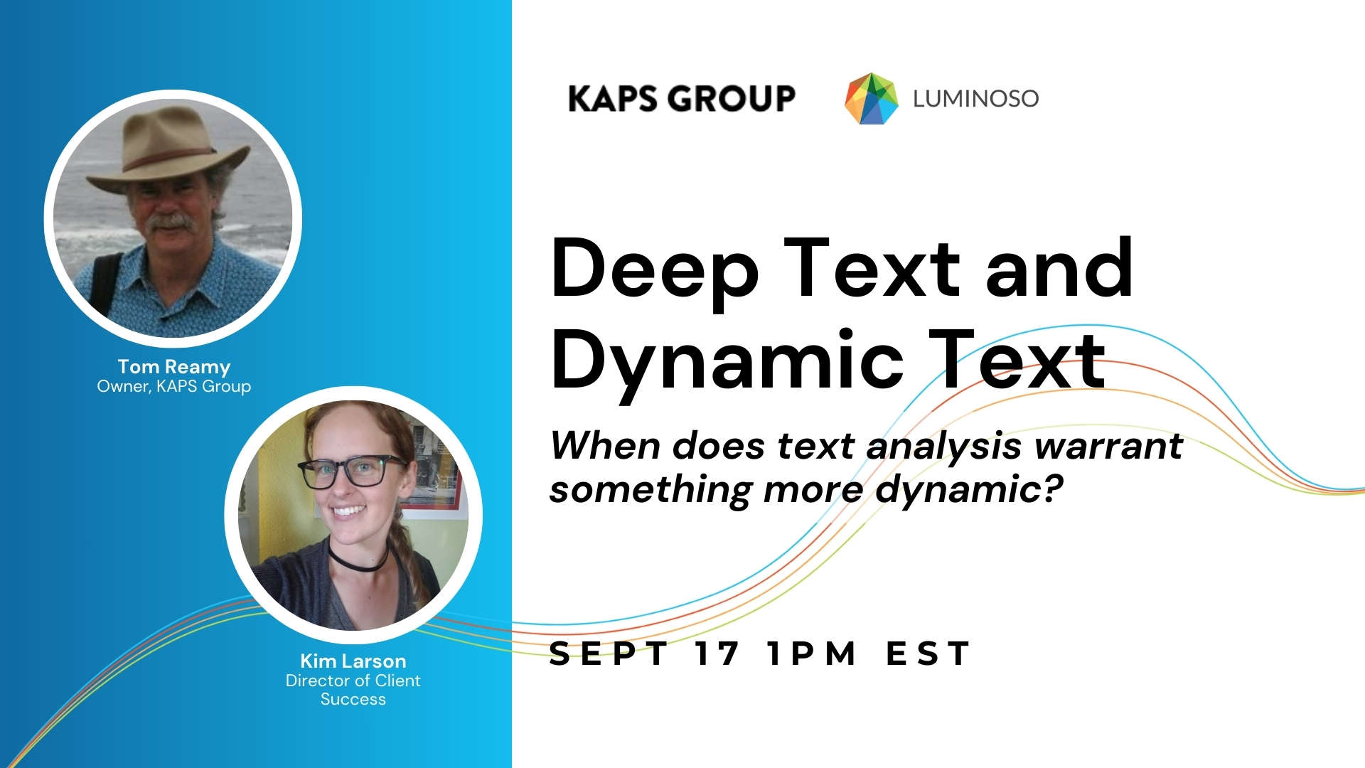 Luminoso Technologies and KAPS Group Webinar on Deep Text & Dynamic ...